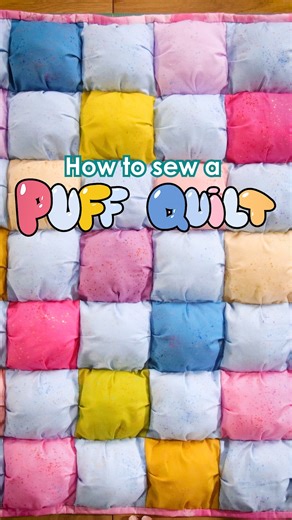 6K views · 62 reactions | The perfect weekend project Jeanette shows us how to make this colourful, cosy puff quilt in our latest tutorial. Watch the tutorial here > https://youtu.be/MrOAt_QAYjc | The Sewing Studio UK | Facebook