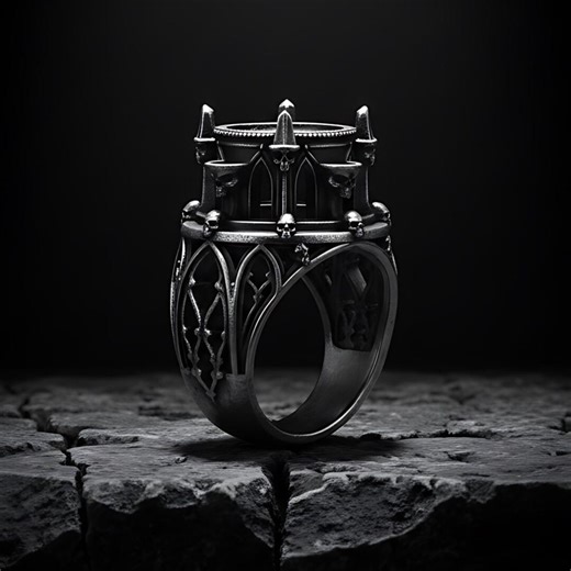 Gothic Crown Ring STL OBJ | Dark Fantasy Jewelry | Dark Royalty Ring | 3D Model Download | 3D Printable Ring | Censer of Whispering Ash - Etsy