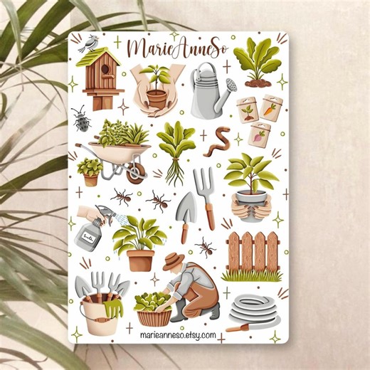 Gardening Stickers, Vegetable Garden – Gardening Stickers, Garden Planner Stickers, Botanical Nature Stickers for Bullet Journal & Journaling - Etsy