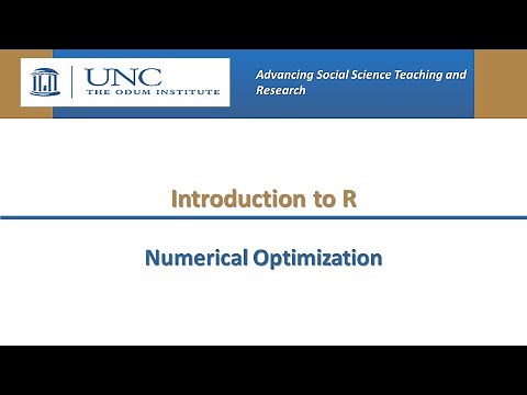 Introduction to R: Numerical Optimization