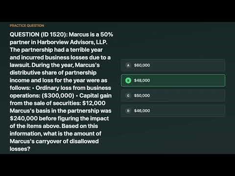 EA Exam Course: Excess Business Loss Limits (Form 461): Cap, What Counts, and NOL Carryforward