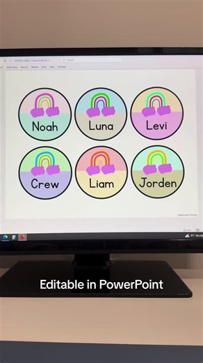 Rainbow Student Nametags#classroommanagement #classroomorganization #kindergartenteachersoftiktok #classroodecor #nametags Shop link in bio