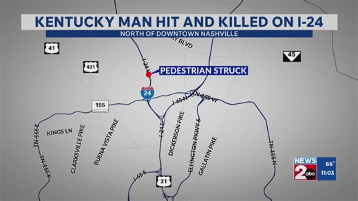 Man killed while walking on I-24 after flat tires