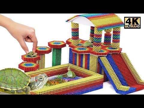 DIY - Build Mini Swimming Pool for Turtle From Magnetic Balls (Satisfying) | Magnet World Series