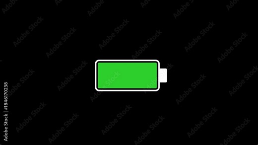 Battery Charge Animation On transparent Background. Animation Of Battery Charge Level Indicator with alpha channel. Battery Charging Animation. Battery Icon Animation