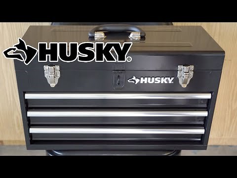 Husky 20” 3-Drawer Small Portable Metal Tool Box - Beautiful Toolbox! [4K, Unboxing, No Talking]