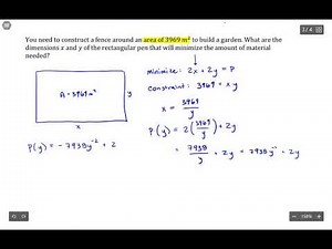 Optimization: Minimize Perimeter: Rectangular Garden