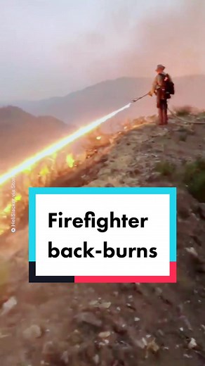 Scorch Team 6 using back-burning to stop a California wildfire. #learnontiktok #tiktokpartner