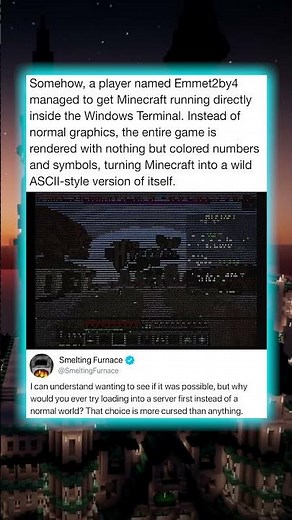 Somehow, a player named Emmet2by4 managed to get Minecraft running directly inside the Windows