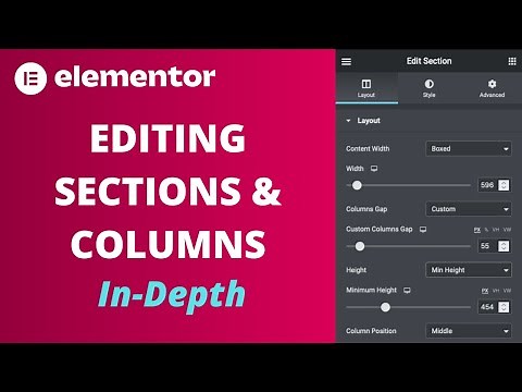 Editing Sections & Columns in Elementor | In-Depth Customization with Layout, Style, Advance Tabs