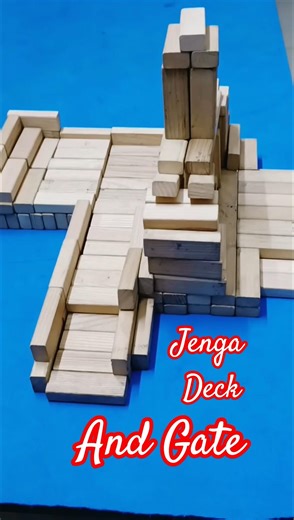 Watch This Unique Jenga Deck & Gate Come Alive! 😍 #shorts #jenga #buildingblocks #woodenblocks
