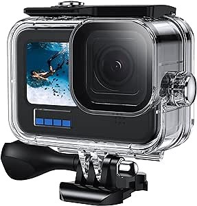 Kuptone Waterproof Case 60M/196FT Underwater Protective Dive Housing Shell with Bracket Mount Accessories for Go Pro 11/10/9 Action Camera