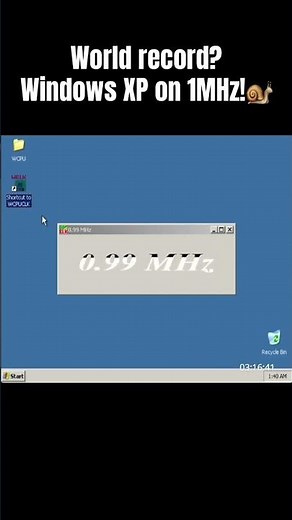World's Slowest PC? Windows XP at 1MHz! 🐌 #shorts