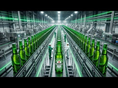 Inside a modern European Heineken beer factory (the complete production process)