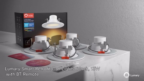 Lumary 4 Inch LED Recessed Lights, Smart LED Can Lights 9W 810LM RGB Color Changing, Retrofit LED Recessed Lighting Baffle Trim Downlights Compatible with Alexa/Google Assistant/Siri