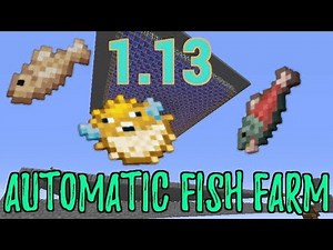 Automatic Fish Farm! (cod, salmon, puffer fish) | Minecraft (CHECK description)
