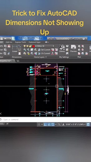 Trick to Fix AutoCAD Dimensions Not Showing Up #engineer #architecture #student #draft #drawing #lazyarchitect #lazyarquitecto #autocat #tips #tipsandtricks #designer #drawing #draft #architecture #student #engineer #eeuu #philly #pensylvania #theunitedstates