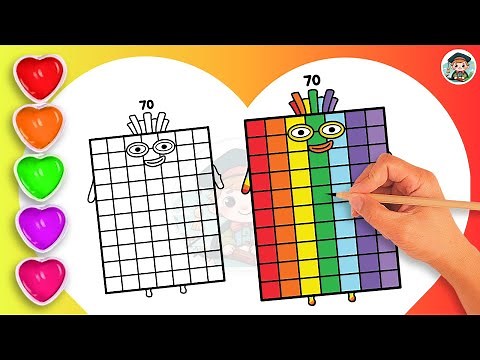 COLORING Numberblock 70🌈 - Learn to draw Numberblock 70 Easy Drawing for Kids