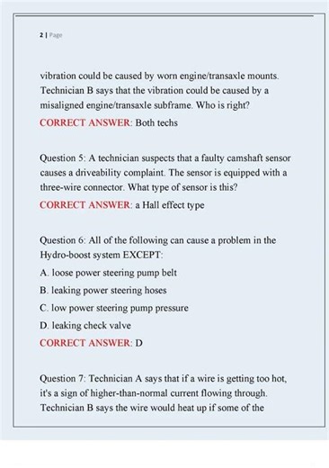 ASE Auto Maintenance & Light Repair Test Test G1