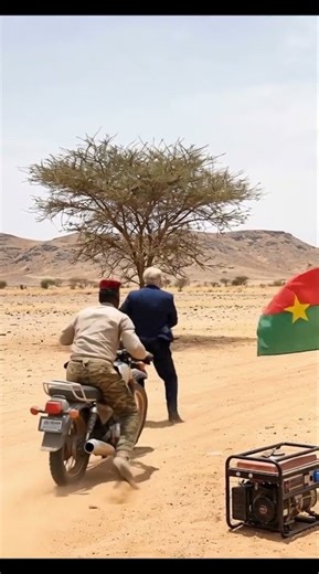 Trump and Ibrahim Traore Bike ride around the tree Comedy scene 😝#shortsfeed #satire