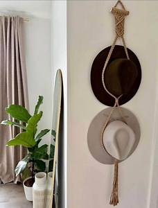 Macrame Hat Hanger Display: Boho Chic Decor, Large Brim Hat Organizer - Etsy Canada