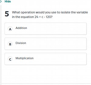 What operation would you use to isolate the variable in the equ... | Filo