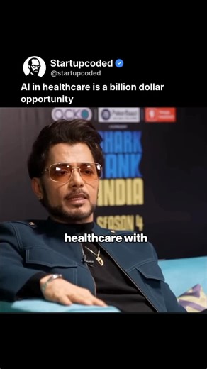 The Startup Code on Instagram: "Anupam Mittal points out a powerful shift. As healthcare becomes more expensive, efficiency becomes priceless. AI has the potential to reduce costs, improve diagnosis, and make healthcare more accessible. For founders, this is a reminder that the biggest opportunities often come from the biggest problems. Disclaimer: Content is shared for educational, storytelling, and commentary purposes under Fair Use (Section 107). We transform original material with insight an