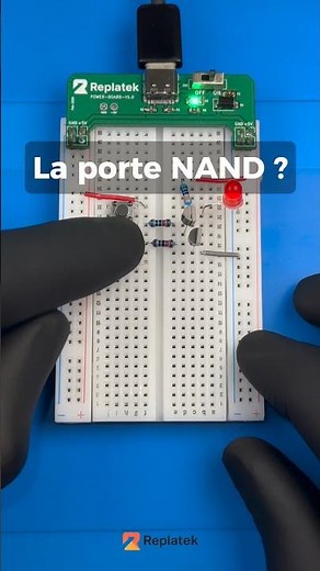 La porte NAND : c’est la porte AND, mais inversée.#NAND #arduino #electronics #tutorial #replatek