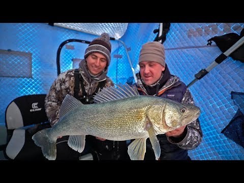 GIANT WALLEYE Ice Fishing In Canada!