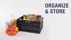 CleverMade Collapsible Storage Bins - Black 3 Pack 32L - Stackable Containers Heavy Duty Capacity Folding Crates - Space-Saving for Home