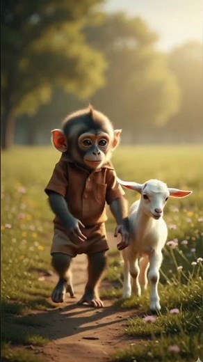 yah Bandhan Hai kaise Kasai se Bakri ko bacha hai #shrotsvideo #monkey 🥺🥺🥺🐏🐏