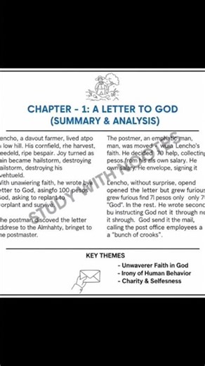 class 10 English chapter 1 ( the letter to God )