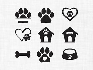Dog Set Embroidery Design Dog Accessories Embroidery Design Paw, Dog House, Bone, Paw Heart Embroidery Design Bundle Embroidery 5 Sizes - Etsy