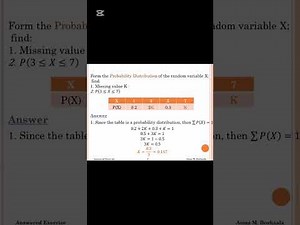 Random variables and their probability distributions (Answered exercise)