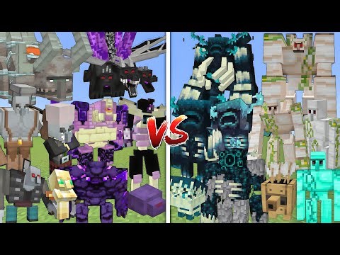 ALL MUTANT PILLAGERS & ENDERMANS VS ALL MUTANT WARDENS & IRON GOLEMS MOBS BATTLE IN MINECRAFT