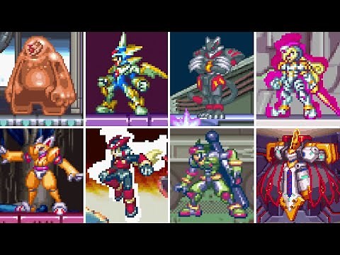 All Mutos Reploid, Mechaniloid, & Pantheon Boss Fights - Mega Man Zero 1, 2, 3, 4 (No Damage)