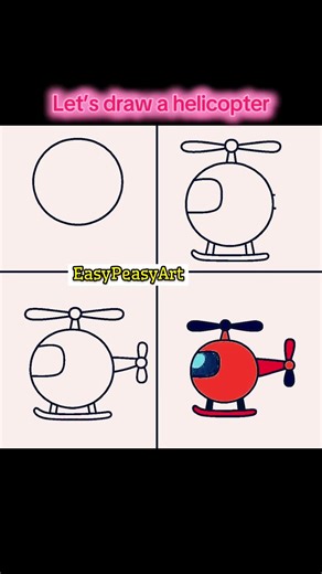 Helicopter drawing easy and simple