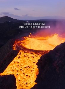 57K views · 488 reactions | Watch a volcano in Iceland violently erupt, causing bubbling lava to flow down the mountainside. | The Weather Channel | Facebook