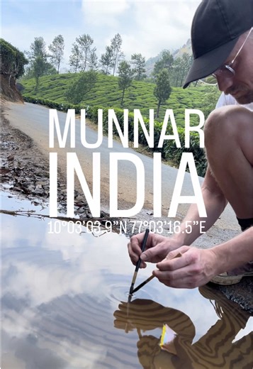 📍10°03’03.9”N 77°03’16.5”E: Munnar, Kerala. India🇮🇳 This artwork was created in Munnar, a town located in the mountains in the western part of Kerala, known for its beautiful tea plantations that covers mountain after mountain. Truly a place of dreams.. This piece, along with all the other artworks I created during my time in Kerala, are available on my webshop (link in bio). Shipping is free and I ship all over the world✌️ All my artworks are made using NONTOXIC ink consisting of carbon(soot