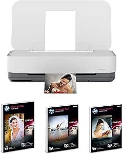 HP Tango Smart Home Printer Designed for your Smartphone-Remote Wireless Printing with Alexa with Glossy 5x7 25 Sheets,Glossy 4x6 25 Sheets,Semi-Glossy 4x6 25 Sheets