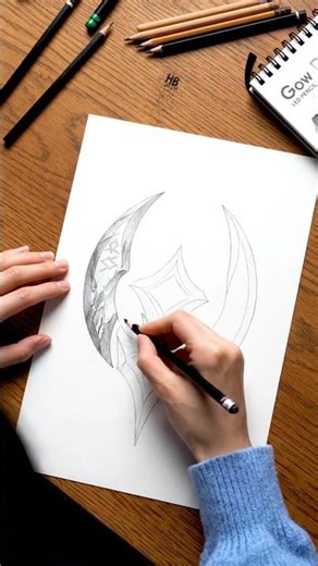 Drawing Kratos' Blade in 8 Seconds! ⚔️