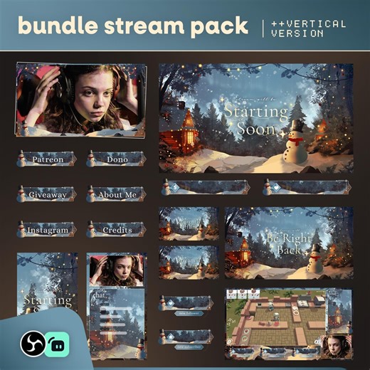 Animated Frostlight Cabin Stream Overlay: Cozy Snowy Forest & Christmas Lights for Twitch and Obs/streamlabs - Etsy