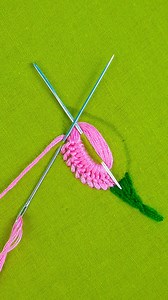 Embroidery leaf stitch tutorial #stitch #reels #design #hilightd #viral #trending #fb #embroidery | Dian Embroidery