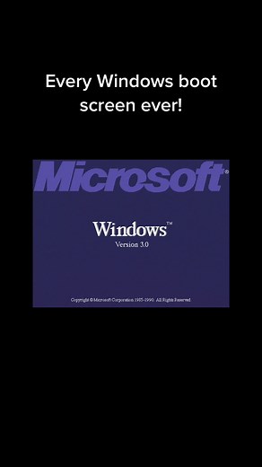 Every Windows boot screen ever! #windows #foryou #fyp #windows10 #windows11 #pc #nostalgia #vintage