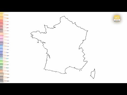France Map outline | How to draw France Map step by step | Map drawing | drawing tutorials | #art