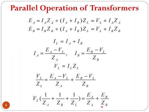 Transformer Lec 6: Parallel Operation Of Transformer & No Load Current & Inrush Current
