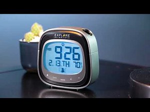EXPLORE SCIENTIFIC Radio-controlled Projection Alarm Clock with two Alarms and Temperature Display