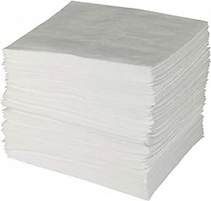 Brady SPC ENV100 Heavy Weight Oil Only Non-Bonded Enhanced Absorbency Pads for Removing Oil from Water or Land, White, 15"W x 19"L. Not perforated. 100 pads per roll