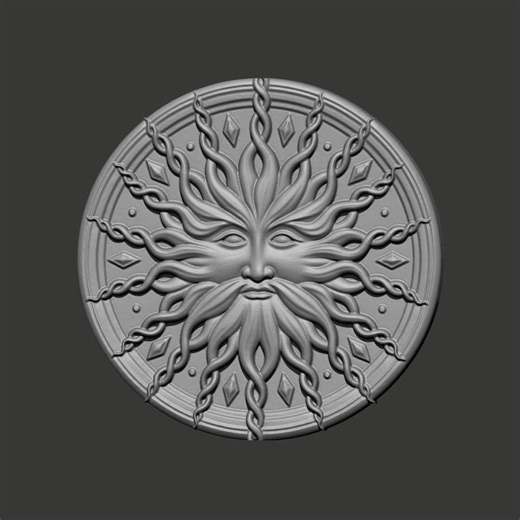 Round Sun Face Medallion STL File Celtic Knot 3D Model for CNC Carving 3D Printing Decorative Wall Art Plaque Green Man Relief Design - Etsy Australia