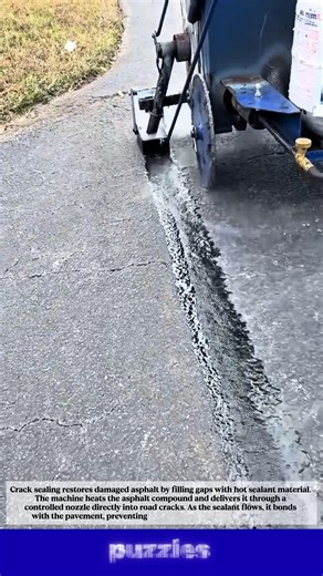 Asphalt Crack Sealing Machine 😱 Road Repair Looks Satisfying!